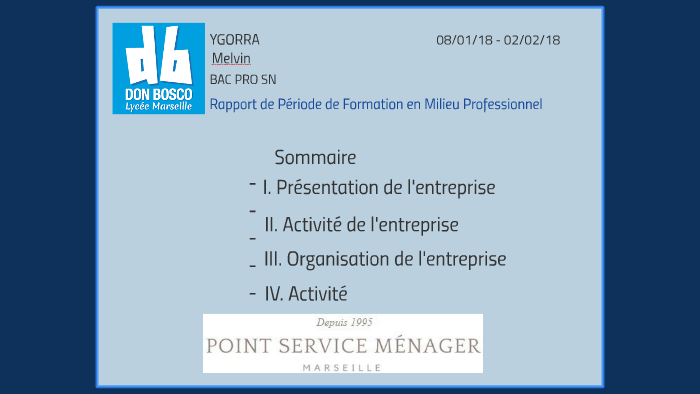 Rapport de Période de Formation en Milieu Professionnel by Melvin ...