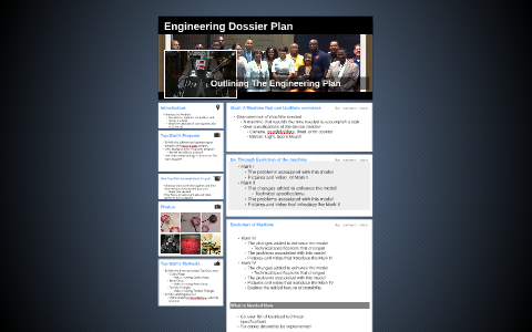 Engineering Dossier Plan by Hans Hanley on Prezi