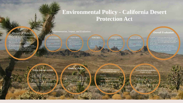 Environmental Policy - California Desert Protection Act by