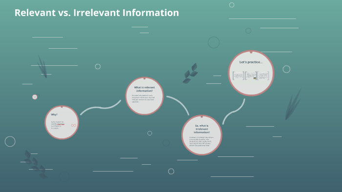 Relevant vs. Irrelevant Inforation by Ashton Blakeley on Prezi