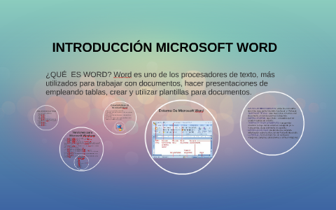 INTRODUCCIÓN MICROSOFT WORD by Margarita Carchipulla on Prezi