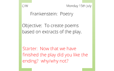 Frankenstein poems by victoria marshall on Prezi
