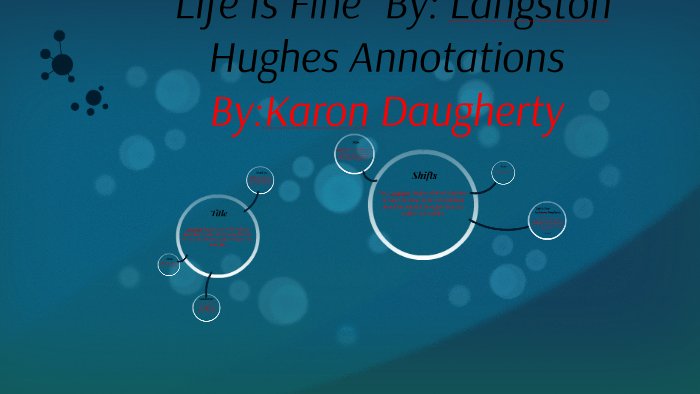 "Life Is Fine" By: Langston Hughes Annotations by Karon Daugherty on Prezi