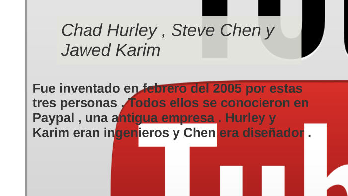 Chad Hurley Steve Chen Y Jawed Karim By Silvia Del Pozo On Prezi
