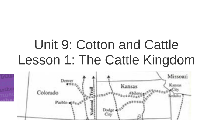 TX History Unit 9: Cotton, Cattle and Railroads Lesson 1 Cattle Kingdom ...