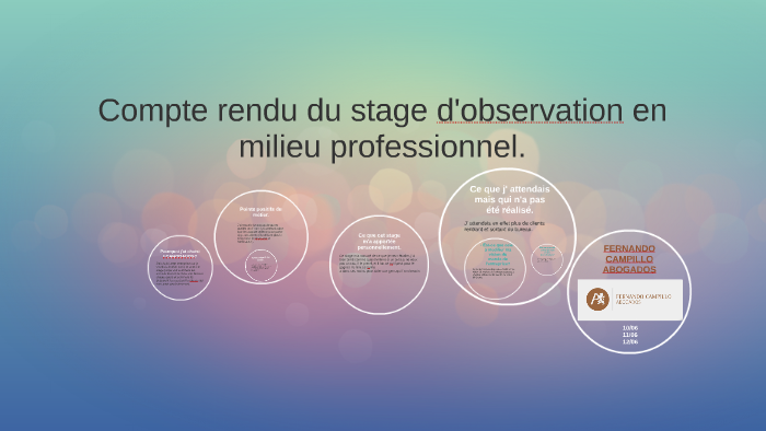 Compte rendu du stage d'observation en milieu professionnel. by ...