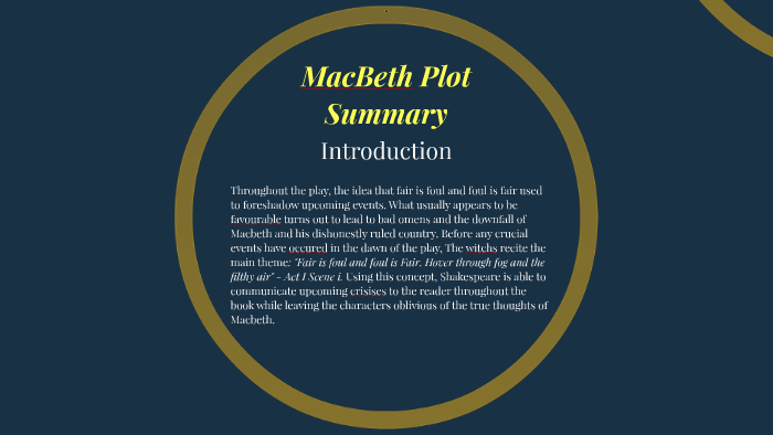 MacBeth Plot Summary By