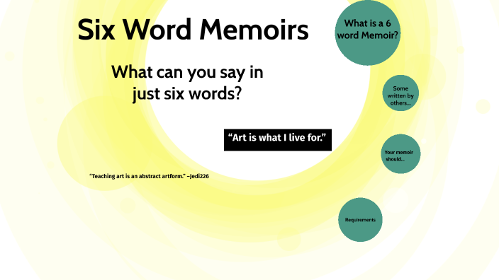 Six Word Memoirs by Krista Richard on Prezi