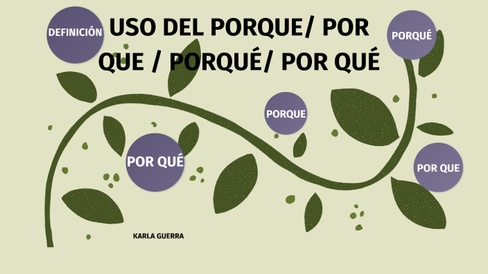 USO DEL PORQUE/POR QUE/ PORQUÉ/ POR QUÉ by Karla Maiber Guerra Torres ...