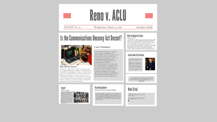 Reno v. ACLU by Amanda Scholz on Prezi