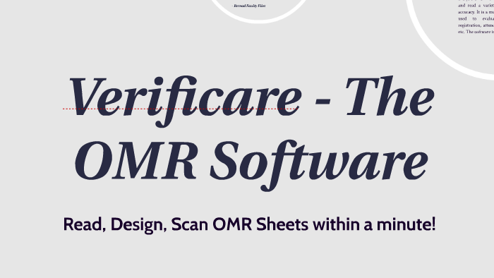What is Verificare - The Best OMR Software by Anny Watson on Prezi