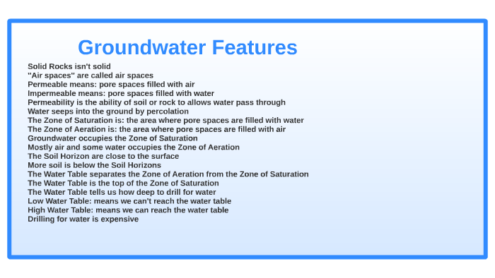 Groundwater Features by Austin Kim Kim on Prezi