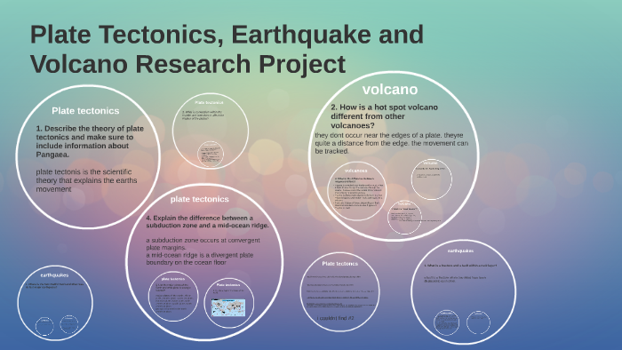 Plate Tectonics, Earthquake and Volcano Research Project by angela ...