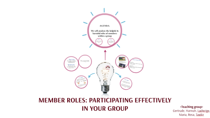 MEMBER ROLES: PARTICIPATING EFFECTIVELY IN YOUR GROUP by Ludwrige ...