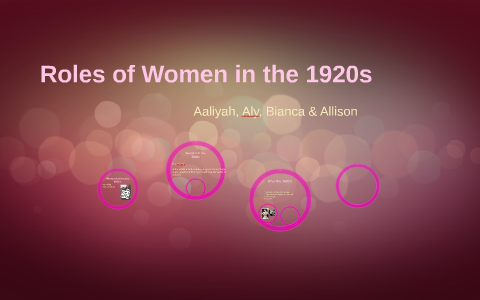 Roles of Women in the 1920s by allison Vandenberg