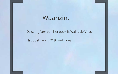 Boekverslag: Waanzin by Wesley de Witte