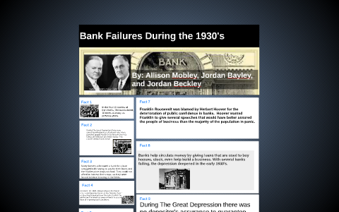 Bank Failures During the 1930's by Allison Mobley on Prezi