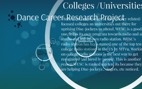 Dance Career Research Project by A-Kunta Kentay on Prezi