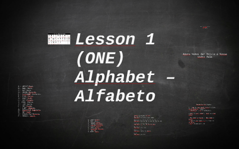 Lesson 1 (ONE) Alphabet – Alfabeto by monica santos on Prezi
