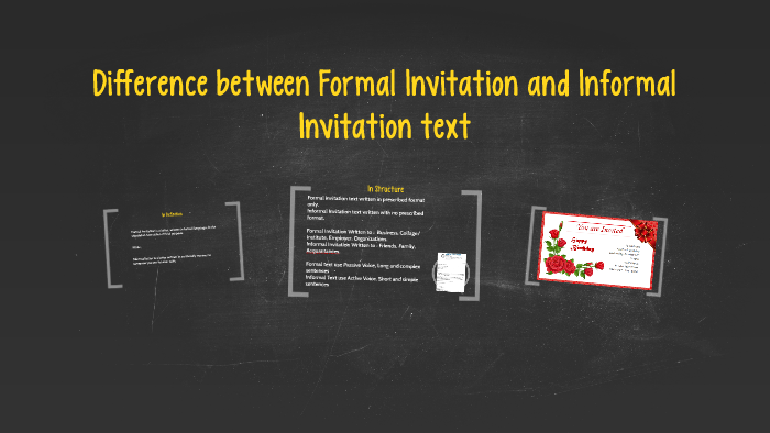 Difference Between Formal Invitation And Informal Invitation By 