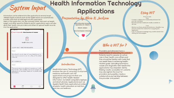 Health Information Technology Applications by Alicia Jackson on Prezi