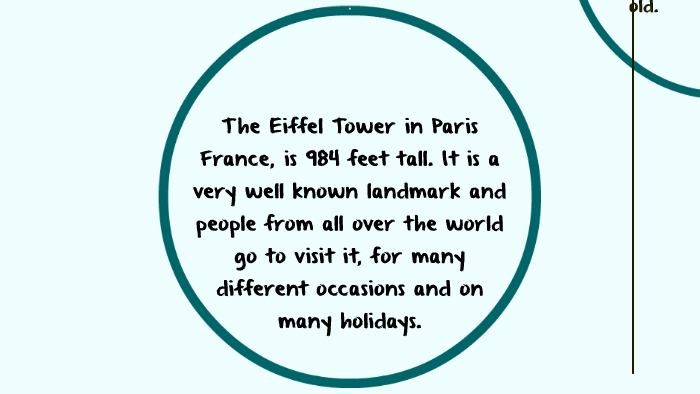 The Eiffel Tower is 984 feet tall. by Caylee Pritchett on Prezi