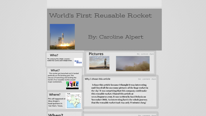 World's First Reusable Rocket by Caroline Alpert on Prezi