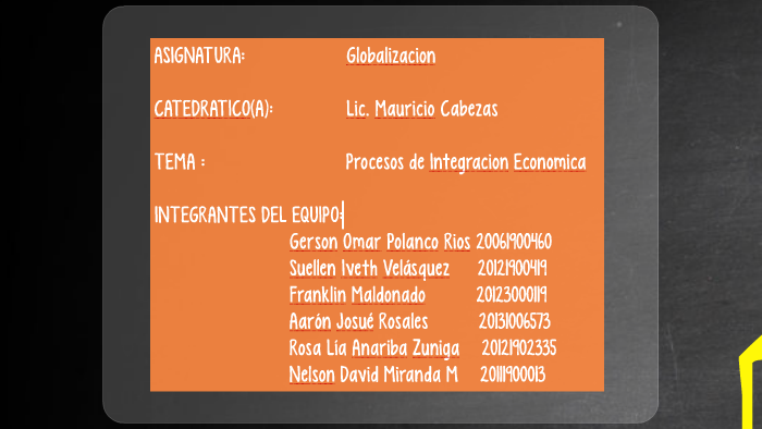 PROCESOS DE INTEGRACION ECONOMICA Y SUS ETAPAS. by Frank Maldonado on Prezi