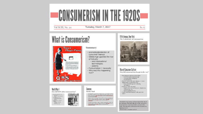 CONSUMERISM IN THE 1920S by Caylie Laney on Prezi