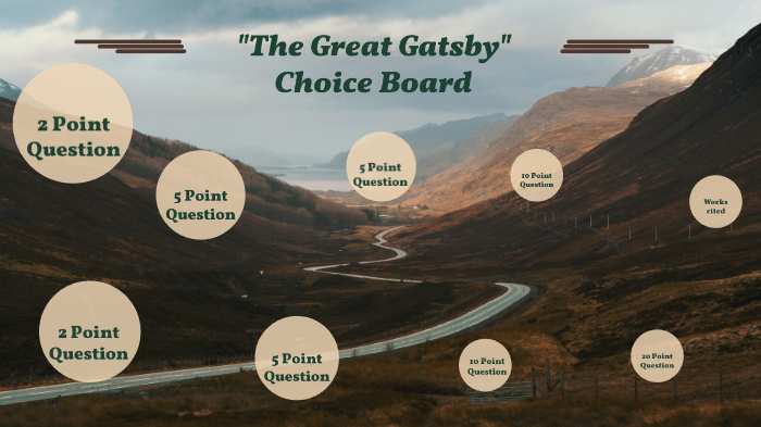 The Great Gatsby Choice Board by Isabelle Osland on Prezi