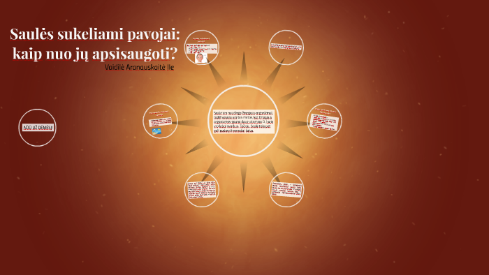 Saulės sukeliami pavojai: kaip nuo jų apsisaugoti by Vaidilė Aranauskaitė on Prezi