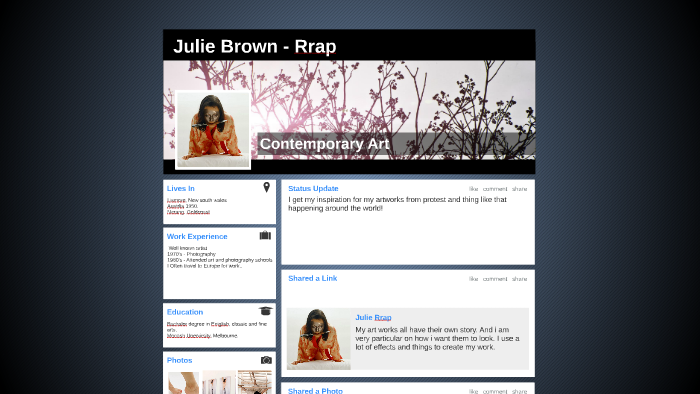 Julie Rrap by sarah muir on Prezi