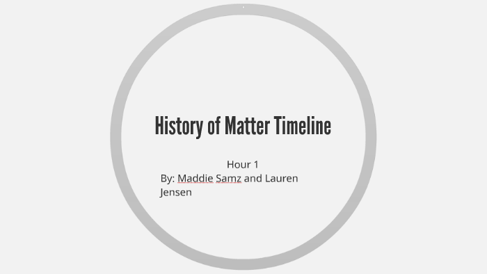 History of Matter Timeline by Lauren Jensen