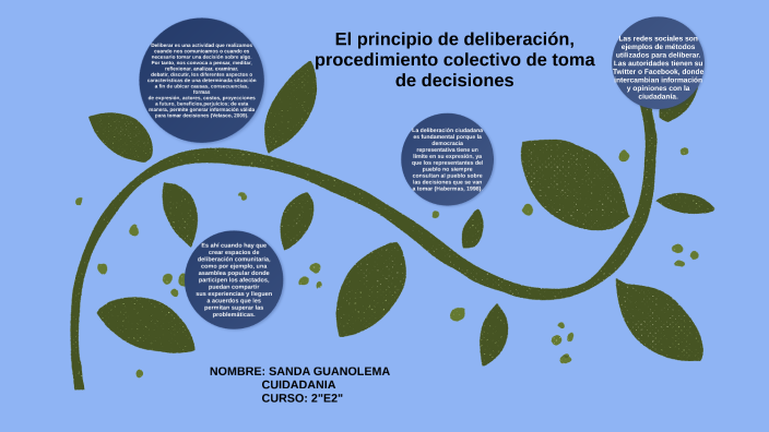 El principio de deliberación, procedimiento colectivo de toma de ...