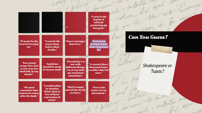 Shakespeare or Tupac? by Mrs. Peck on Prezi