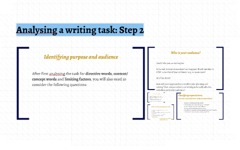 Analysing an academic writing task for: purpose and audience by Anne ...