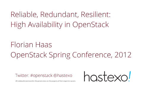 High Availability in OpenStack by Florian Haas on Prezi