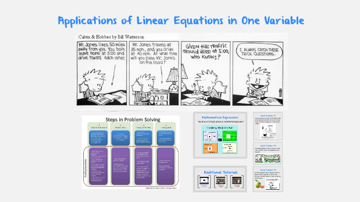 6.4 Applications of Linear Equations in One Variable by Steve ...