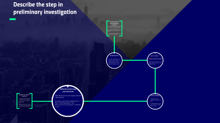 Describe the step in preliminary investigation by niratda 97 on Prezi