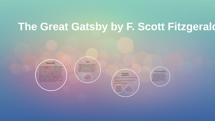 The Great Gatsby by F. Scott Fitzgerald by nan m