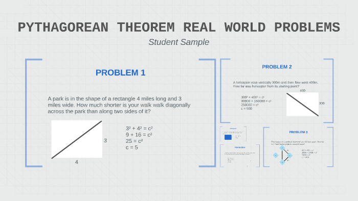 Pythagorean Theorem Real World Problems by Aoife Whiteacre on Prezi