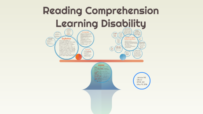 Reading Comprehension Learning Disability by Jennie Hill