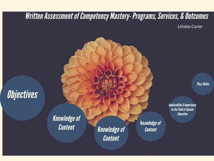 Written Assessment of Competency Mastery- Programs, Services ...