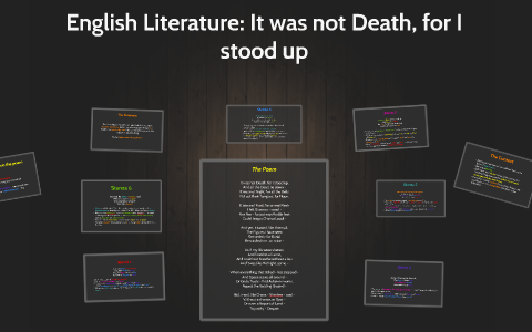 English Literature: It was not Death, for I stood up by Esther Mongo on ...