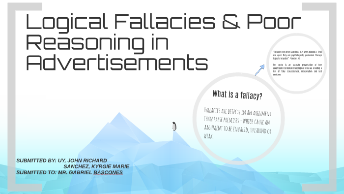 Logical Fallacies & Poor Reasoning in Advertisements by Kyrgie Sanchez ...