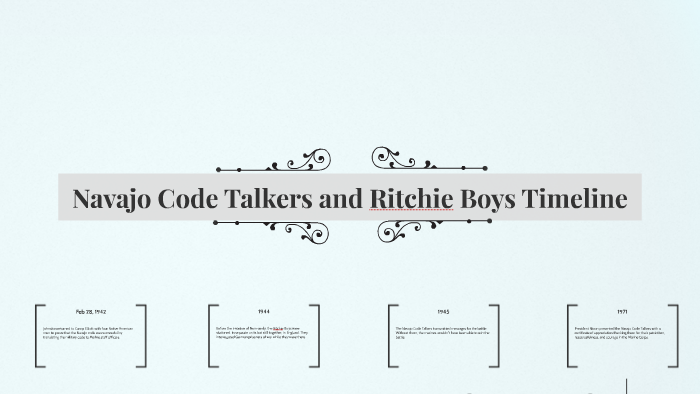 Navajo Code Talkers and Ritchie Boys Timeline by michelle Rh on Prezi