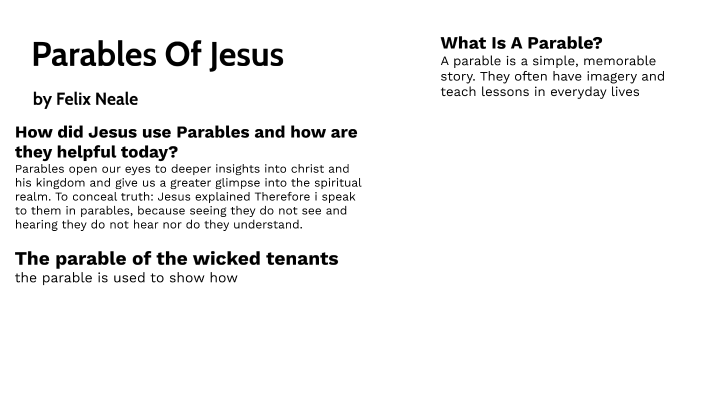 The Parable Of The Wicked Tenants by felix neale on Prezi