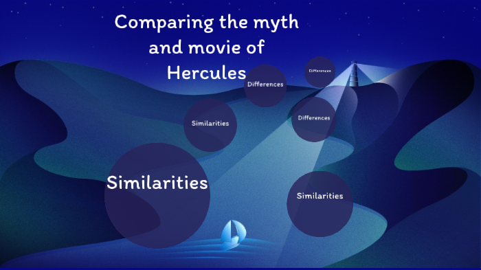 comparing the myth of Hercules with the film by Jonathan Best on Prezi