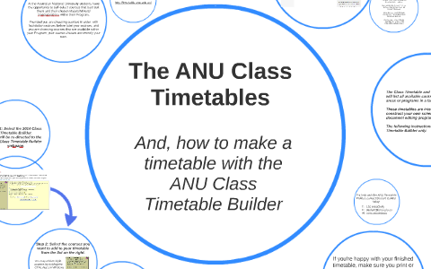 Your ANU Class Timetable by ANU Student Central on Prezi