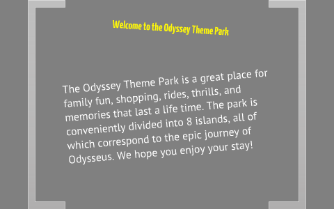 Odyssey Theme Park Project 25415829 by Vrushank Desai on Prezi